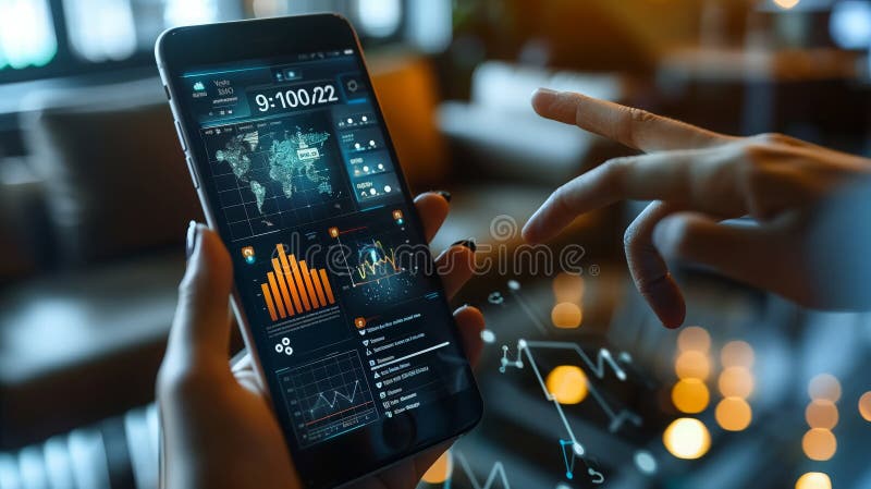 Mobile Smartphone is Shown with Apps on the Screen in Hand. Flagship ...