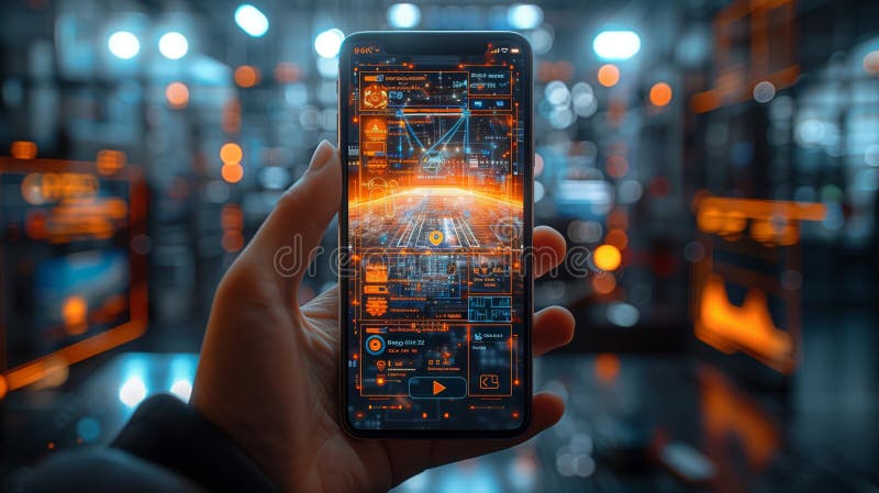 Mobile Smartphone is Shown with Apps on the Screen in Hand. Flagship ...