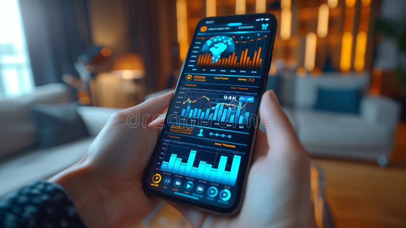 Mobile Smartphone is Shown with Apps on the Screen in Hand. Flagship ...