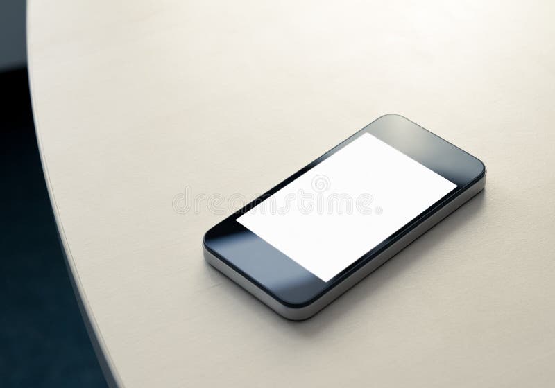 Mobile Smartphone on the Table Stock Image - Image of information ...