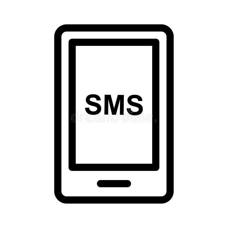 Mobile SMS Vector Thin Line Icon Stock Illustration - Illustration of ...