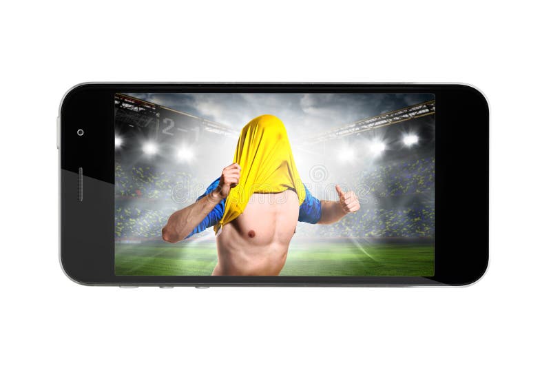 Mobile soccer stock image. Image of phone, player, electronics - 41218859