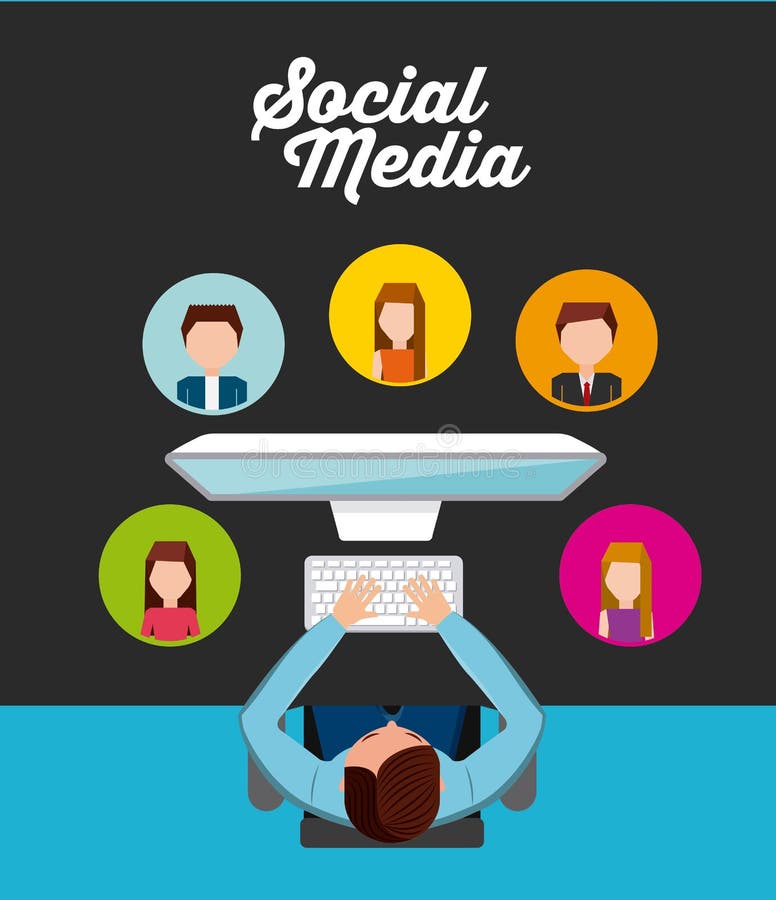 Mobile social media design stock illustration. Illustration of media ...
