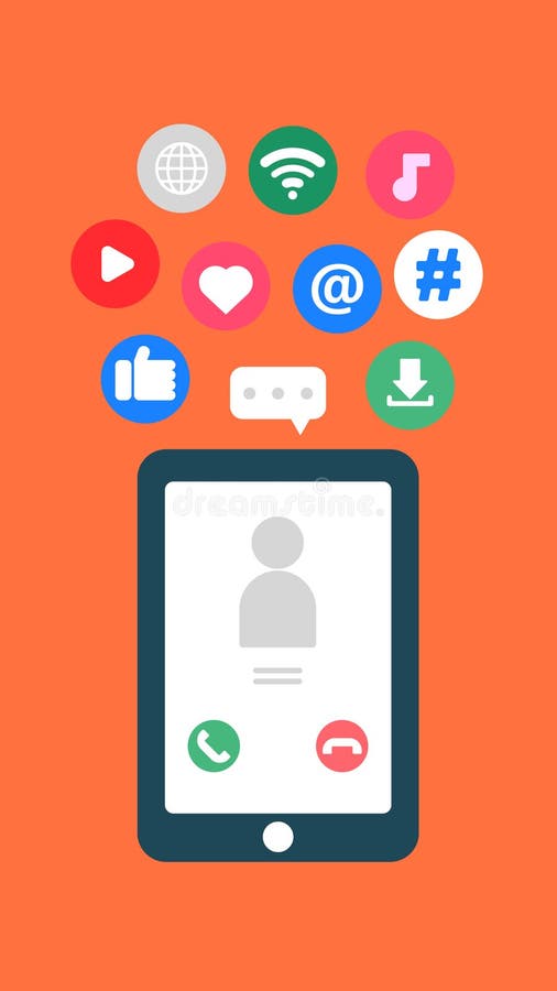 Mobile Social Media. Incoming Call. Social Media. Stock Vector ...