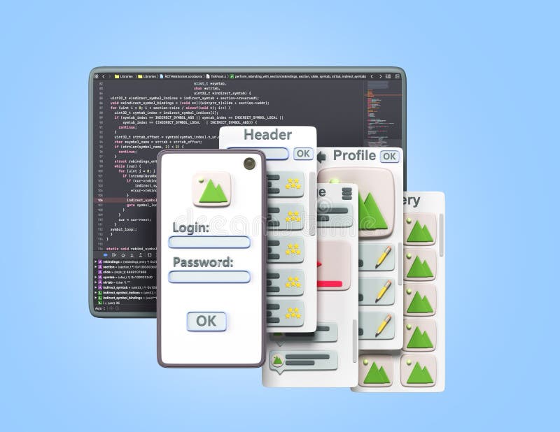Mobile App Development Concept Stages of Application Development 3d ... Mobile App Development Concept Stages of Application Development 3d ...