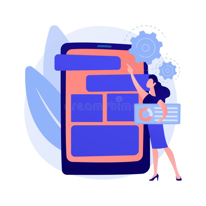 Mobile Software Optimization, UI, UX Development Vector Concept ... Mobile Software Optimization, UI, UX Development Vector Concept ...