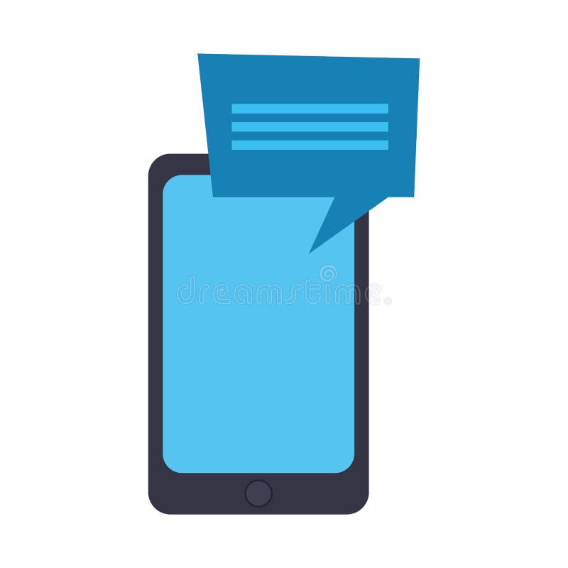 Mobile and Speech Bubble on White Background Stock Vector ...