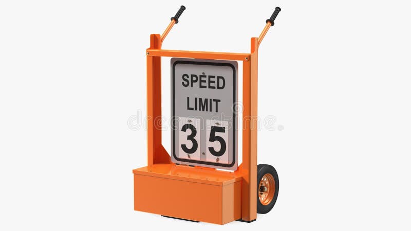 Portable Speed Limit Sign with LED Display Stock Illustration ...