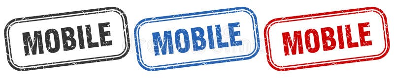 Mobile Square Isolated Sign Set. Mobile Stamp Stock Vector ...