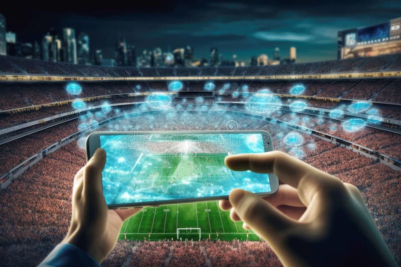Mobile Stadium Spectator: 5g Streaming at the Game Stock Illustration ...