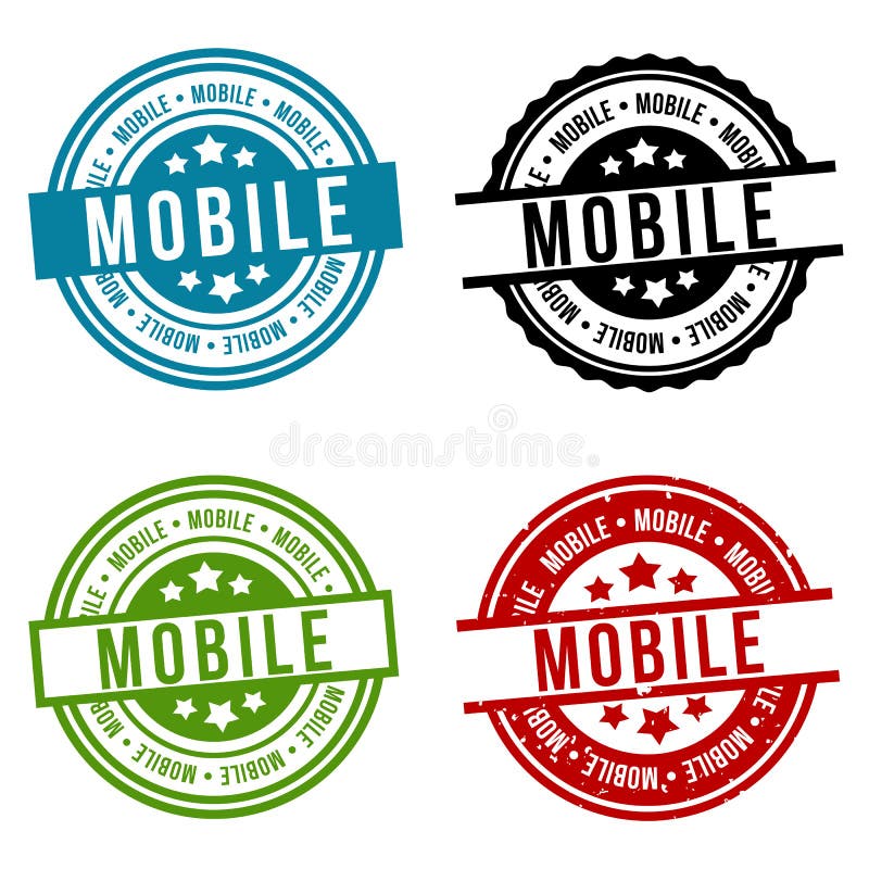 Mobile Stamp Badge. Eps 10 Vector Stock Vector - Illustration of ...