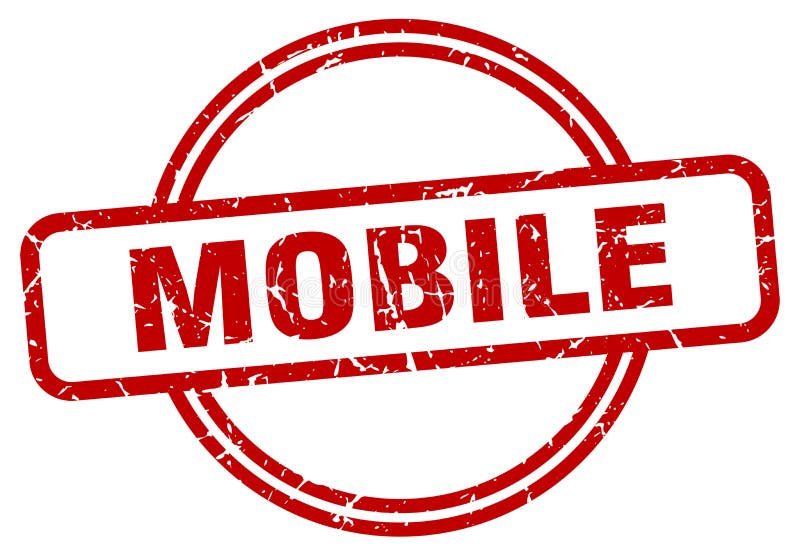 Mobile Stamp. Mobile Round Grunge Sign Stock Vector - Illustration of ...