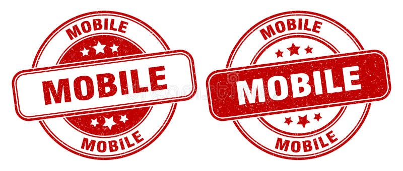 Mobile Stamp. Mobile Label. Round Grunge Sign Stock Vector ...