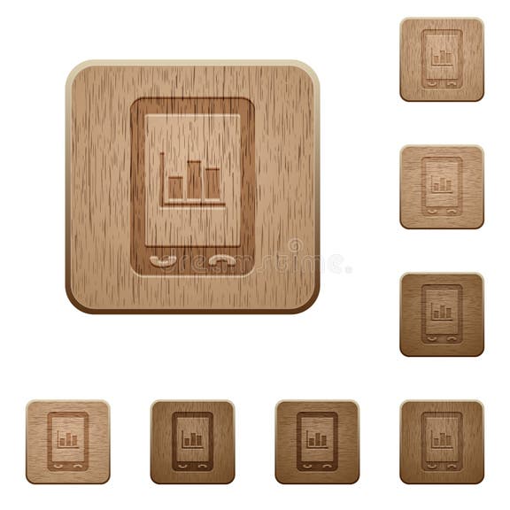 Mobile Statistics Wooden Buttons Stock Vector - Illustration of symbol ...