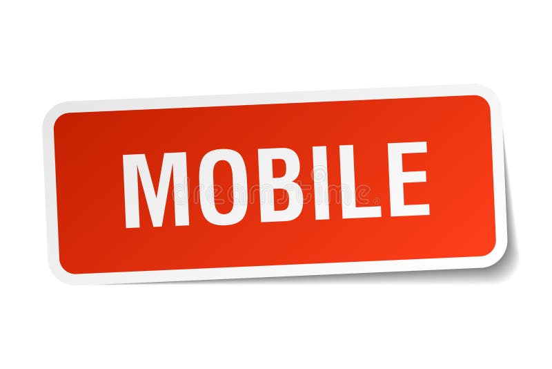 Mobile Sticker. Mobile Square Sign Stock Vector - Illustration of badge ...