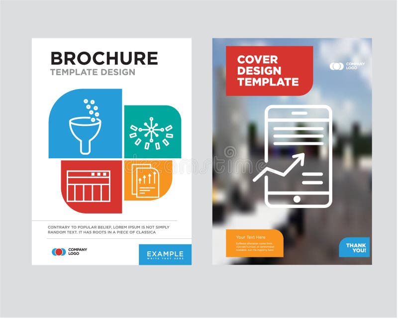 Mobile Stock Data Analysis Brochure Flyer Design Template Stock Illustration - Illustration of ...