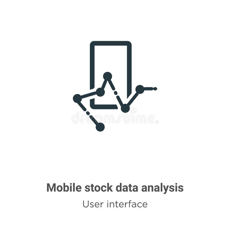 Mobile Stock Data Analysis Vector Icon on White Background. Flat Vector ...