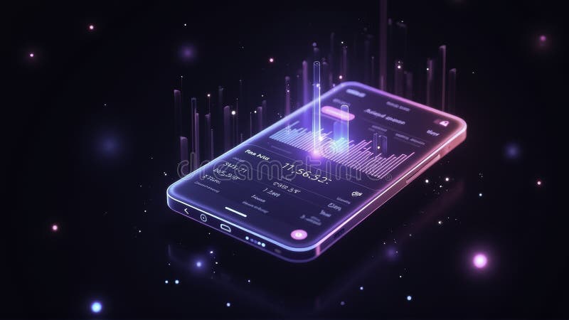 Mobile Stock Market App Interface Stock Illustration - Illustration of ...