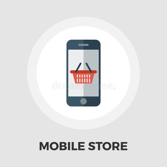 Mobile store icon flat stock vector. Illustration of phone - 94646607
