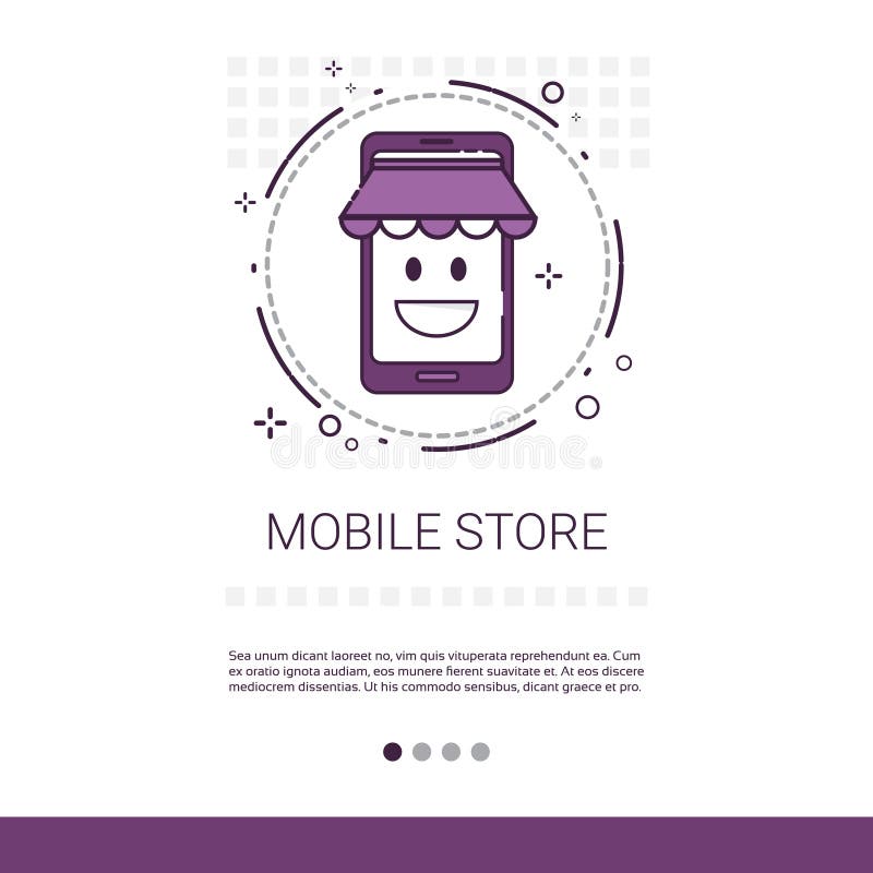 Mobile Store Online Shopping Market Application Banner with Copy Space ...