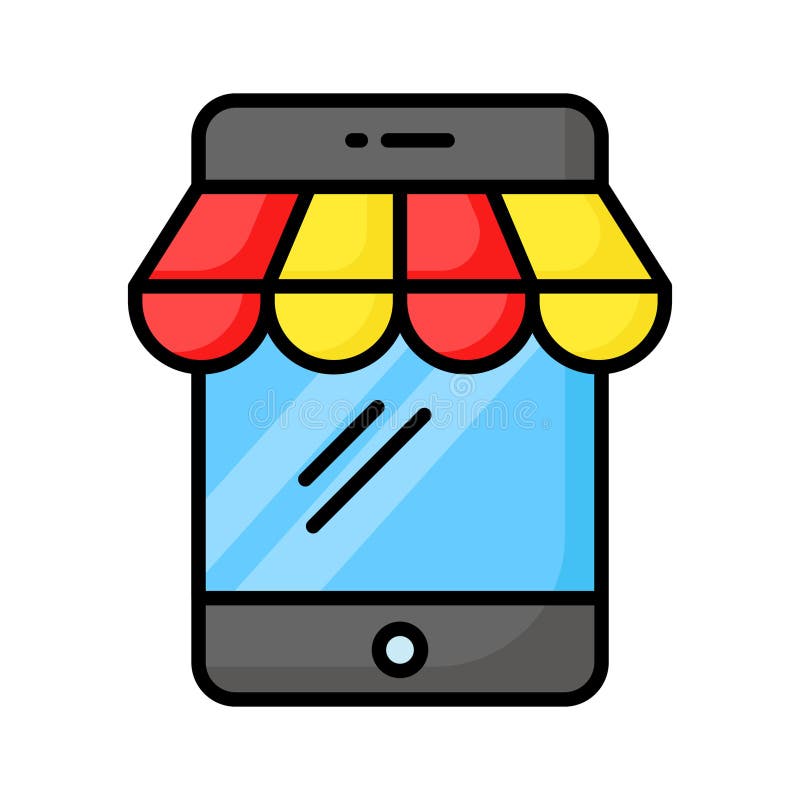 Mobile Store Vector Design, Online Shopping Concept Vector Stock Vector ...