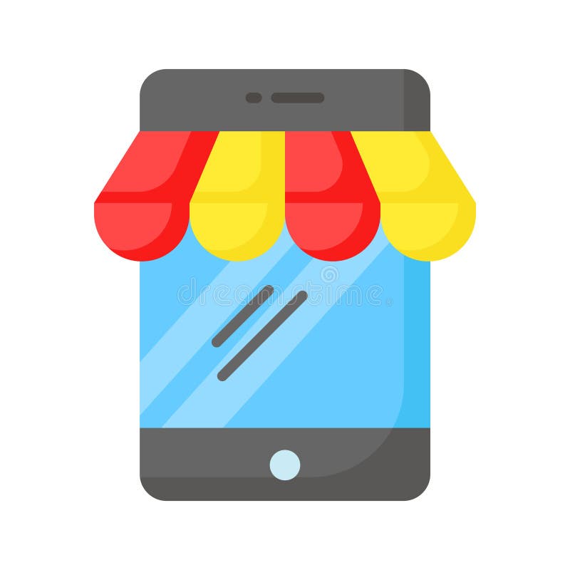Mobile Store Vector Design, Online Shopping Concept Vector Stock Vector ...