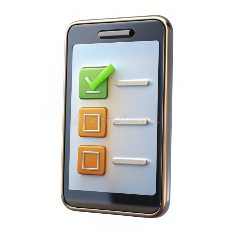 Mobile Survey 3D Icon Illustration Stock Illustration - Illustration of ...