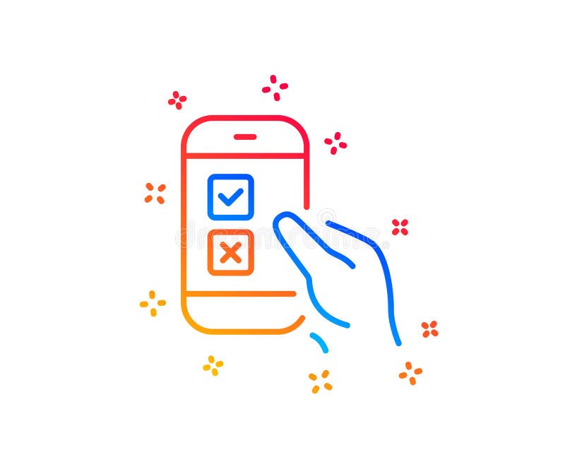 Mobile Survey Line Icon. Select Answer Sign. Vector Stock Vector ...