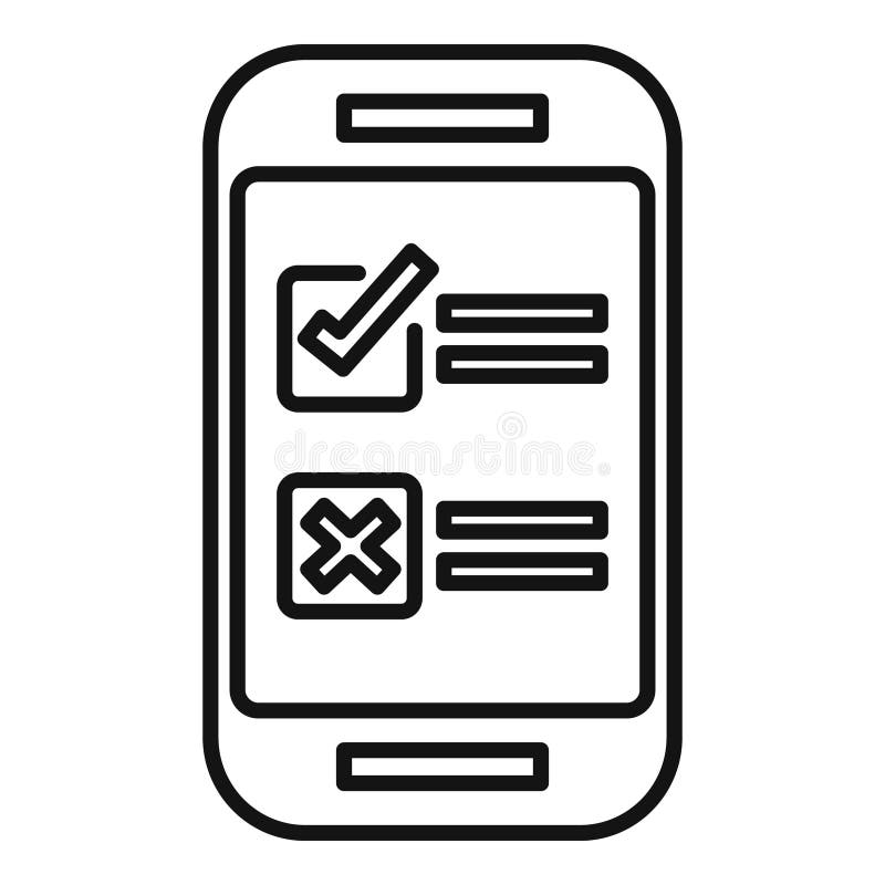 Simplistic Vector Illustration of a Mobile Device with a Survey ...