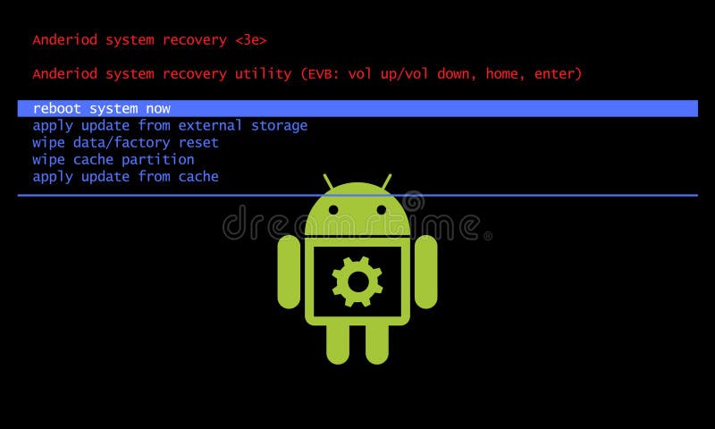 Mobile System Recovery Mode Black Screen Background Editorial ...