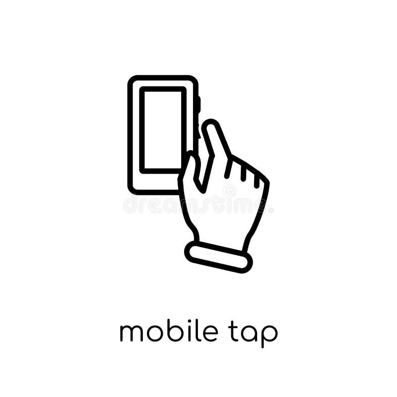 Mobile Tap Icon. Trendy Modern Flat Linear Vector Mobile Tap Icon on ...