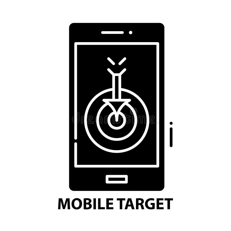 Mobile Target Line Icon, Outline Symbol, Vector Illustration, Concept ...