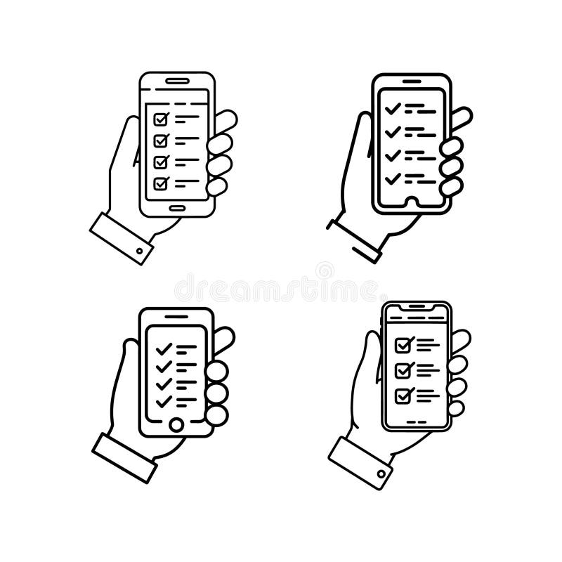 Mobile Task List Icon Monochrome Digital Technology Art Stock ...