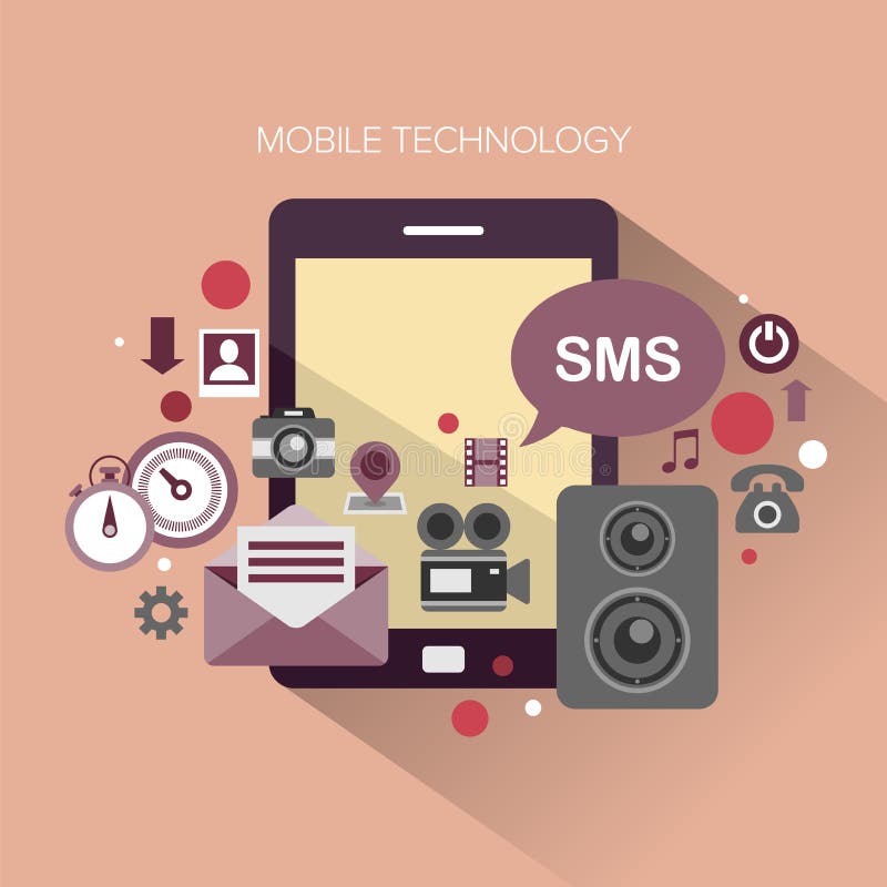 Mobile Technology Doodle Concept Stock Vector - Illustration of ...