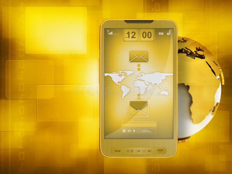 Mobile Technology - Internet on Cell Phone Stock Illustration ...