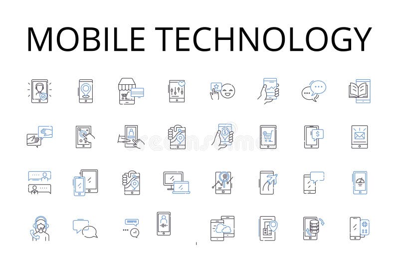 Mobile Technology Line Icons Collection. Digital Innovation, Smart ...