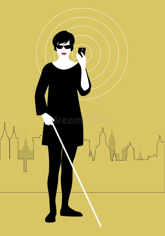 Mobile Technology for People with Visual Impairments. Stock ...