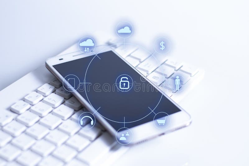 Mobile Technology Smartphone with White Pc Keyboard for Network Stock ...