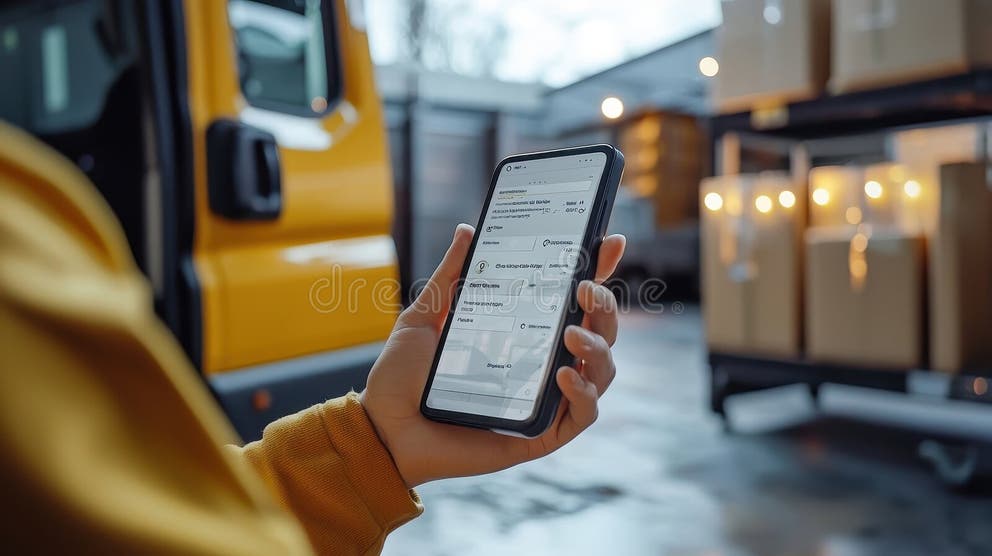 Mobile Technology for Tracking Delivery Progress in Urban Warehouse Settings Stock Image - Image ...