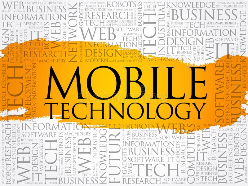 Mobile Technology Word Cloud Collage Stock Illustration - Illustration ...