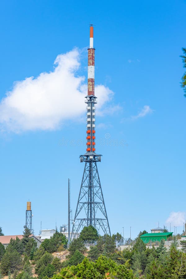 Mobile Telecommunications Antenna on Mount Olympus, the Highest Point ...