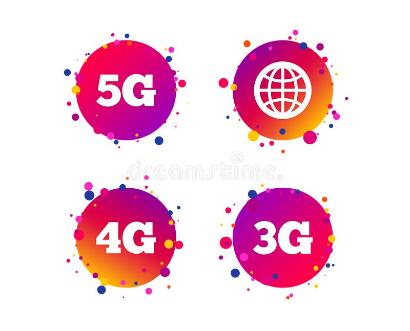 Mobile Telecommunications Icons. 3G, 4G and 5G. Vector Stock Vector ...