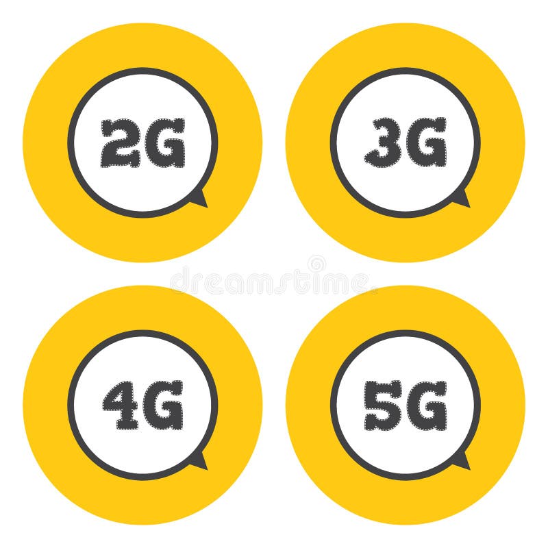 2G 3G 4G Mobile Network Icons Stock Vector - Illustration of modem ...