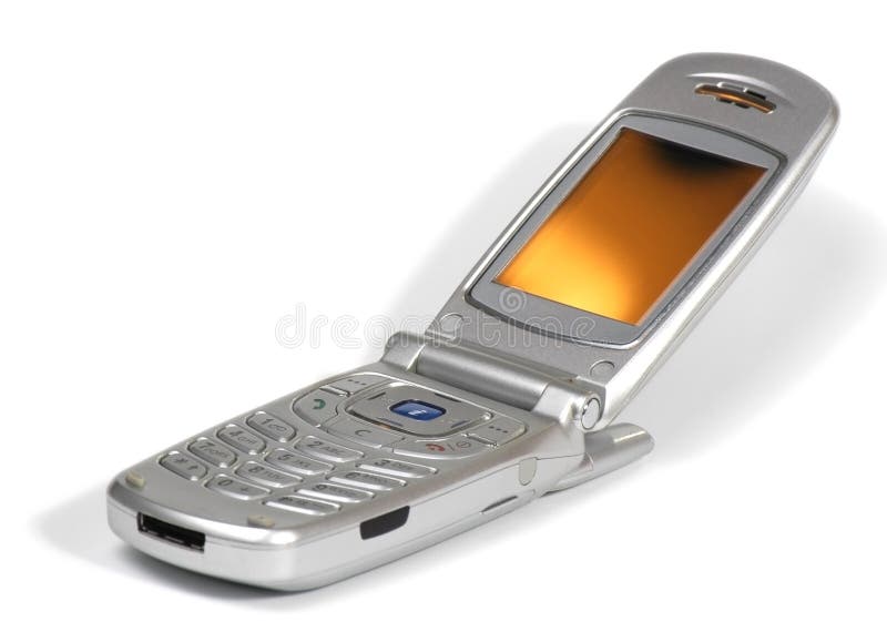 Silver mobile cellphone stock image. Image of cutout, detail - 116903