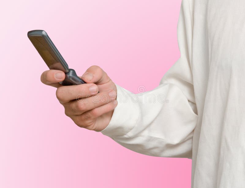 Mobile telephone in hand stock photo. Image of hand, novel - 11765338