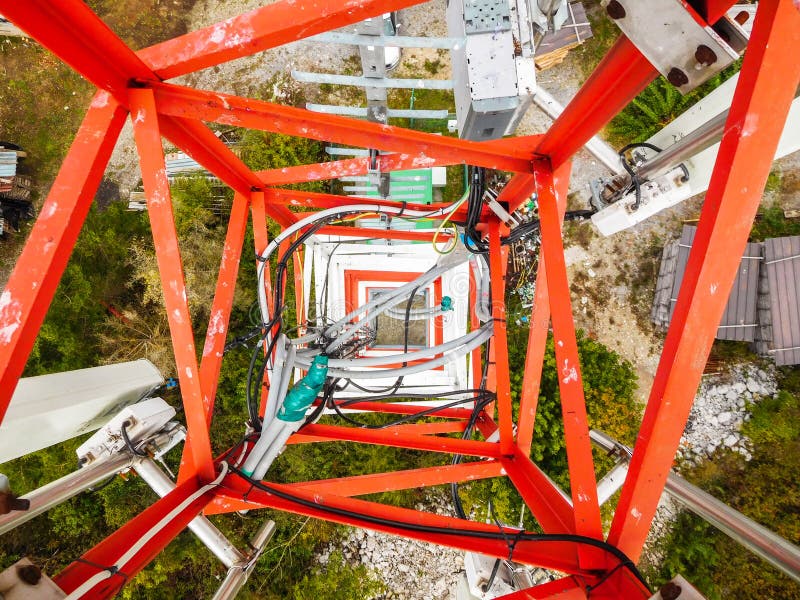 Telecommunication Tower of Mobile Telephone Network Base Station with ...