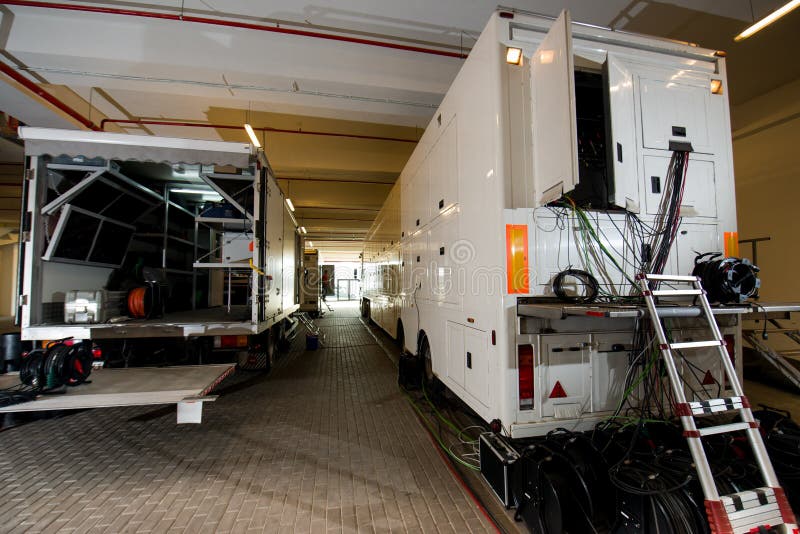 Mobile Television Studio in the Truck Car Stock Photo - Image of ...