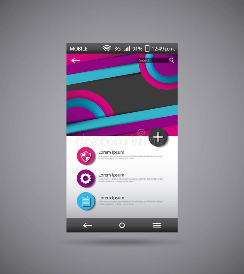 Mobile template design stock illustration. Illustration of business ...