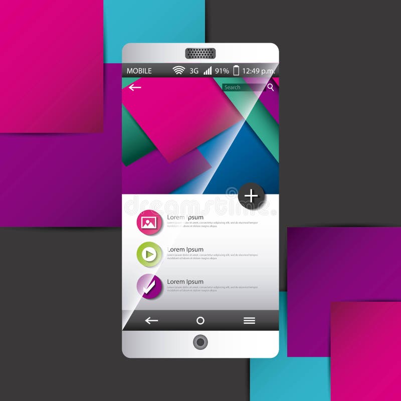 Mobile template design stock illustration. Illustration of creative ...