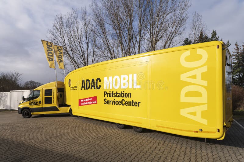 A Mobile Test Station of the ADAC Editorial Stock Photo - Image of ...